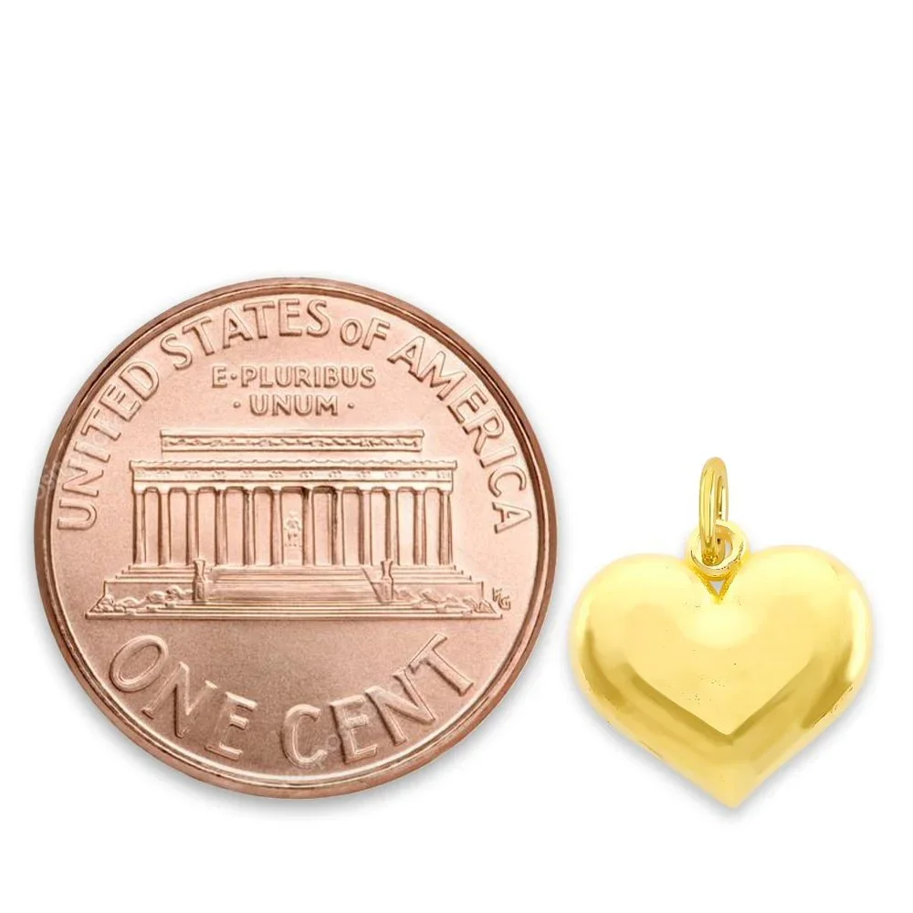 Golden Fire Jewelry | Jewelry | Solid 4k Gold Heart Charm Tiny Cute ...